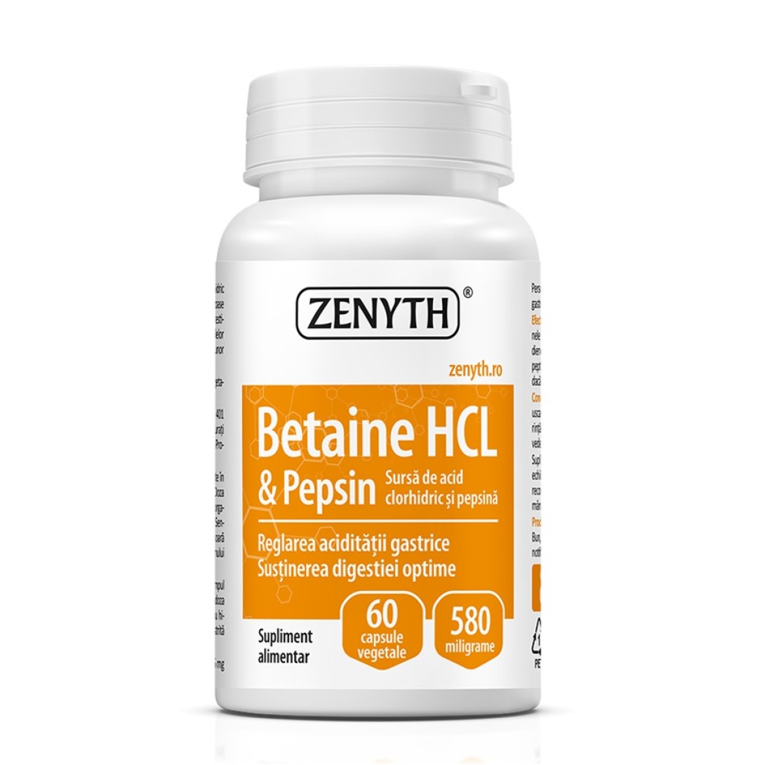 Betaine HCL si Pepsin 60 capsule