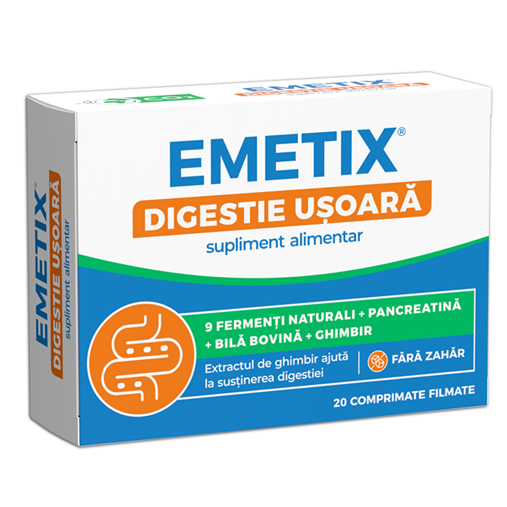 Emetix Digestie Usoara x 20cpr film Fiterman