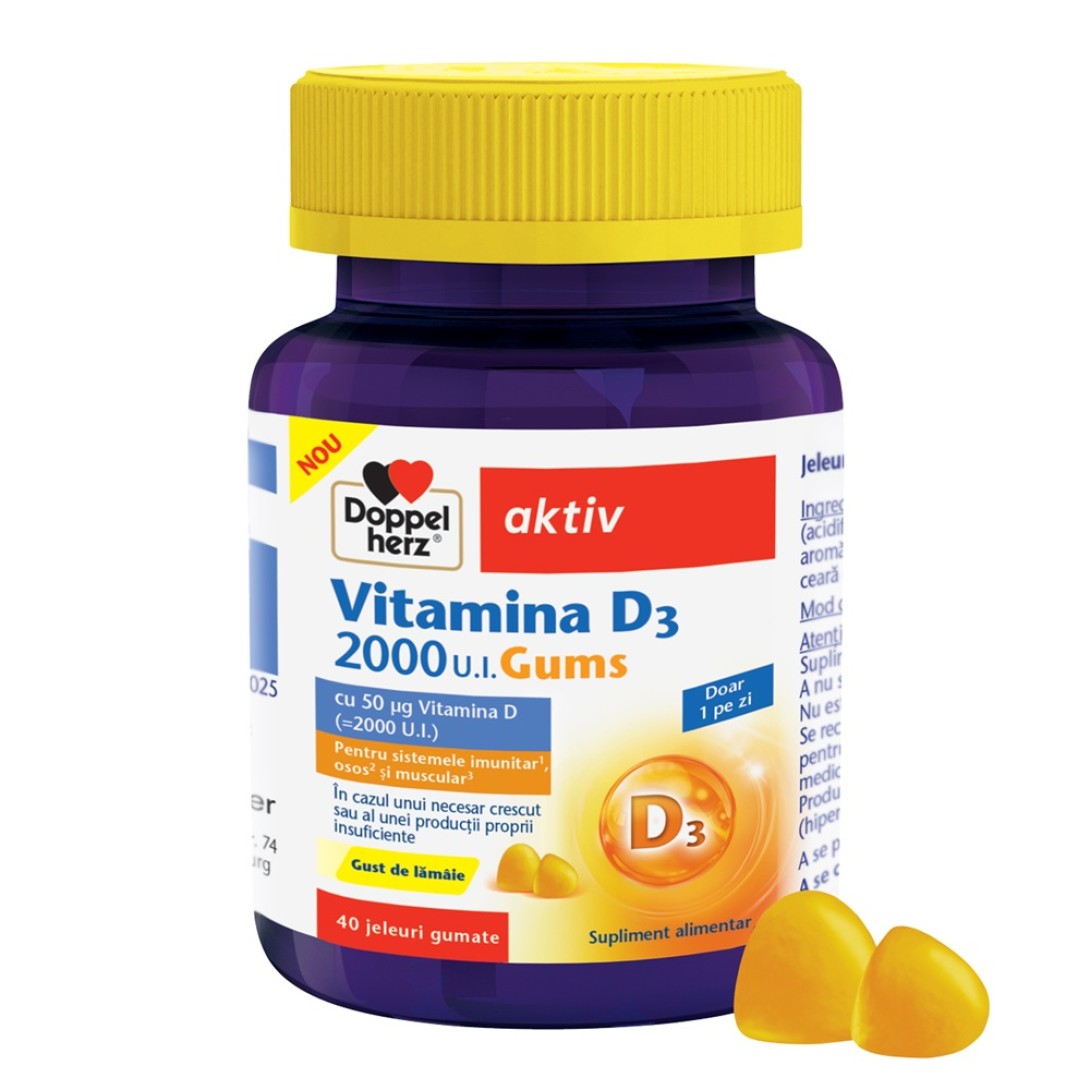 Doppelherz Vitamina D3 2000UI gums x 40 jeleuri gumate