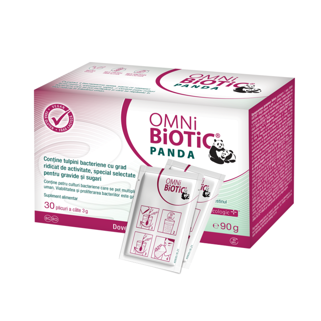 Omni Biotic Panda x 30 plicuri - probiotic pentru mama si copil