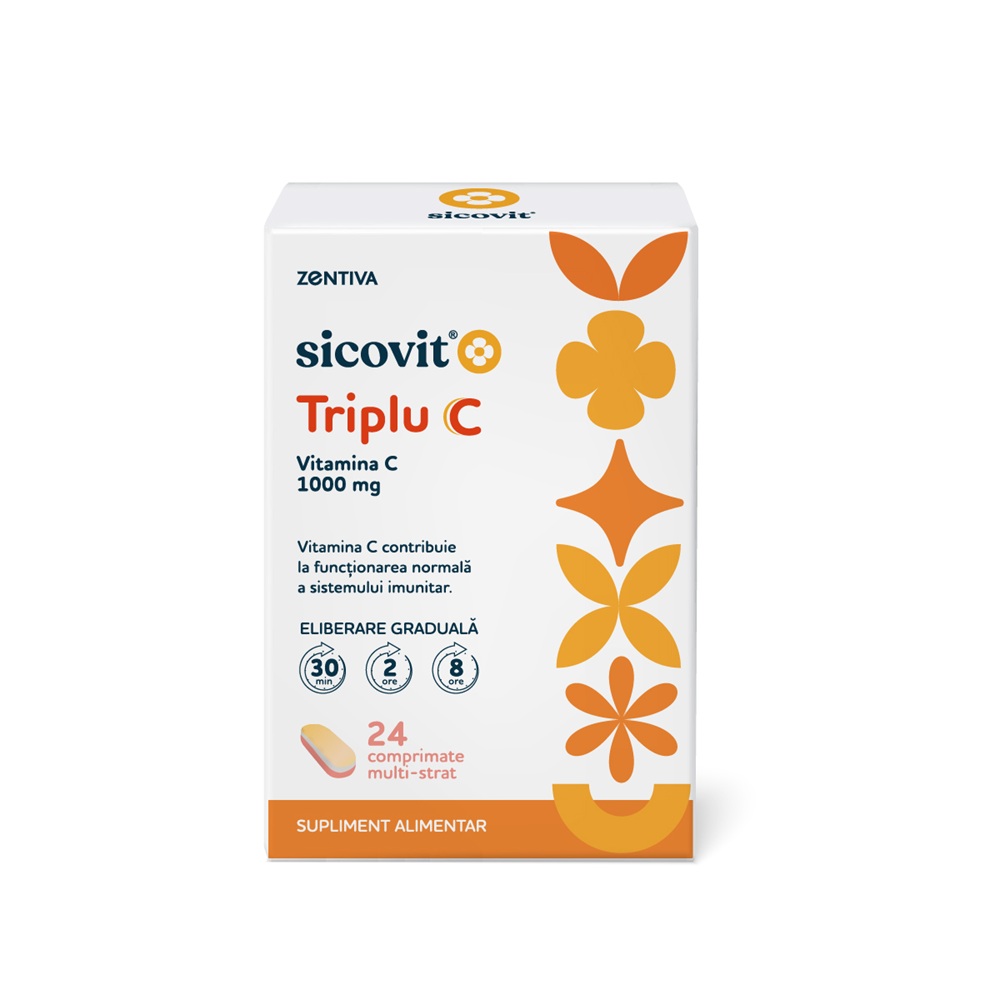 Sicovit Triplu C 1000mg x 24 comprimate