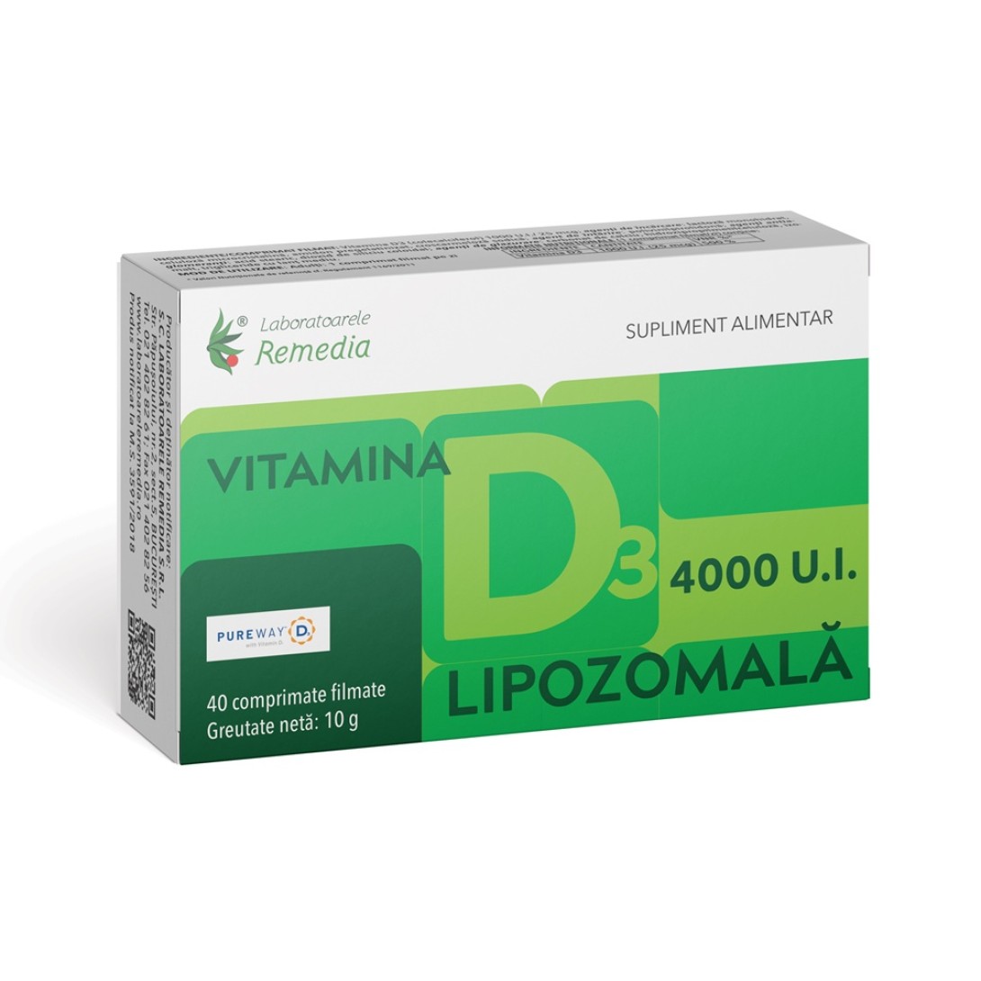 Vitamina D3 4000 ui lipozomala x 40 comprimate